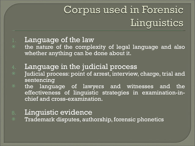 Forensic linguistics | PPT