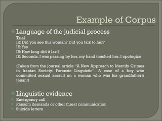 Forensic linguistics | PPT