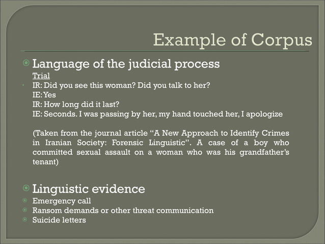 Forensic linguistics | PPT