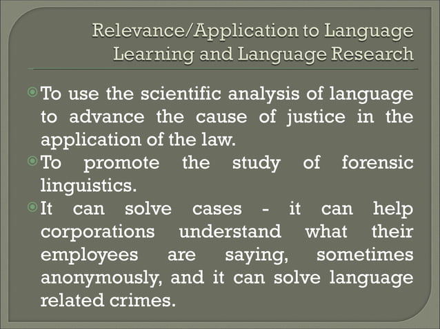Forensic linguistics | PPT