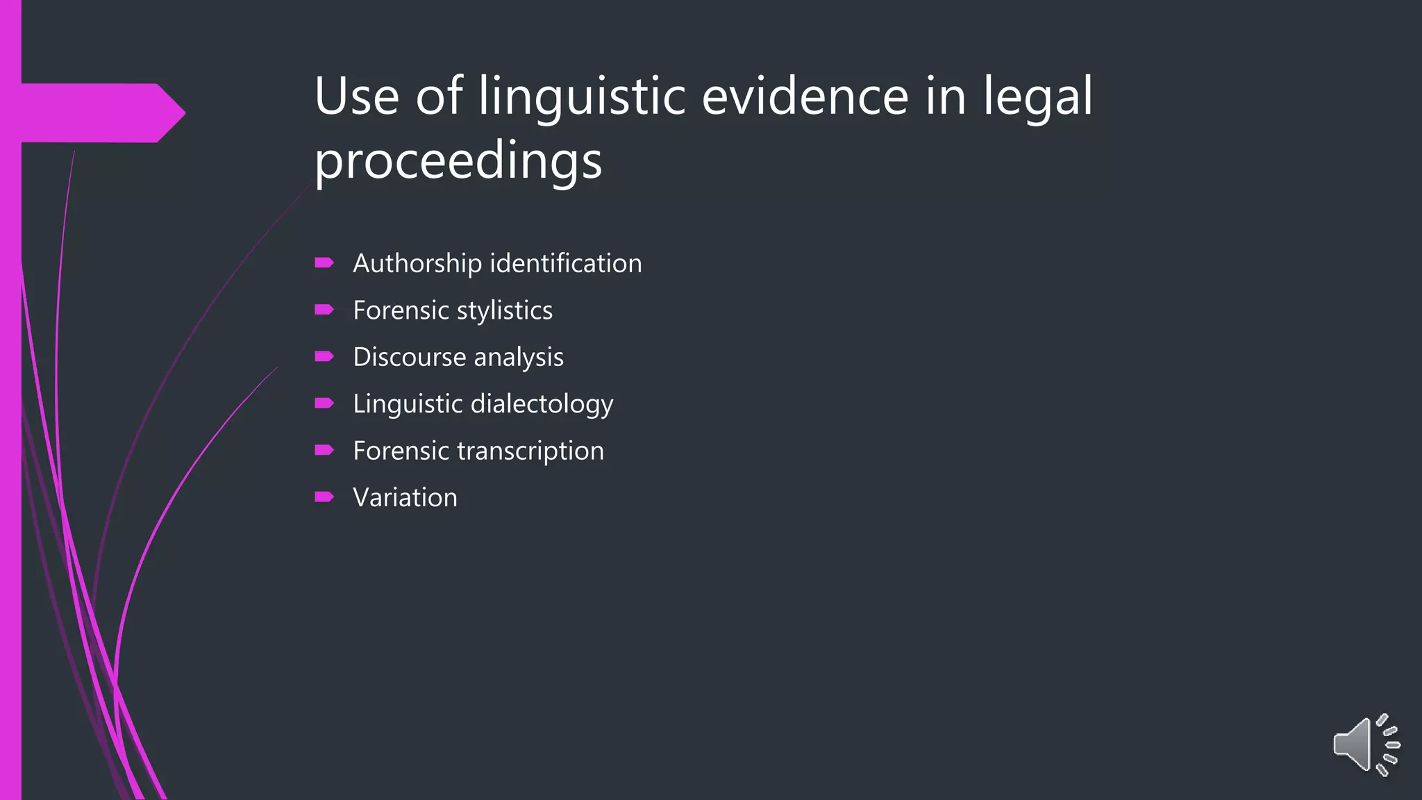 Forensic linguistics ppt by roshna | PPTX