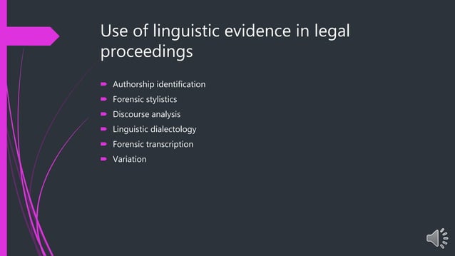 Forensic linguistics ppt by roshna | PPTX
