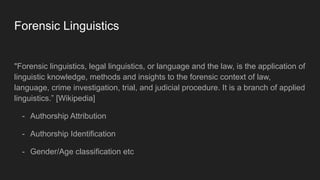 Forensic linguistics with Apache Spark | PDF