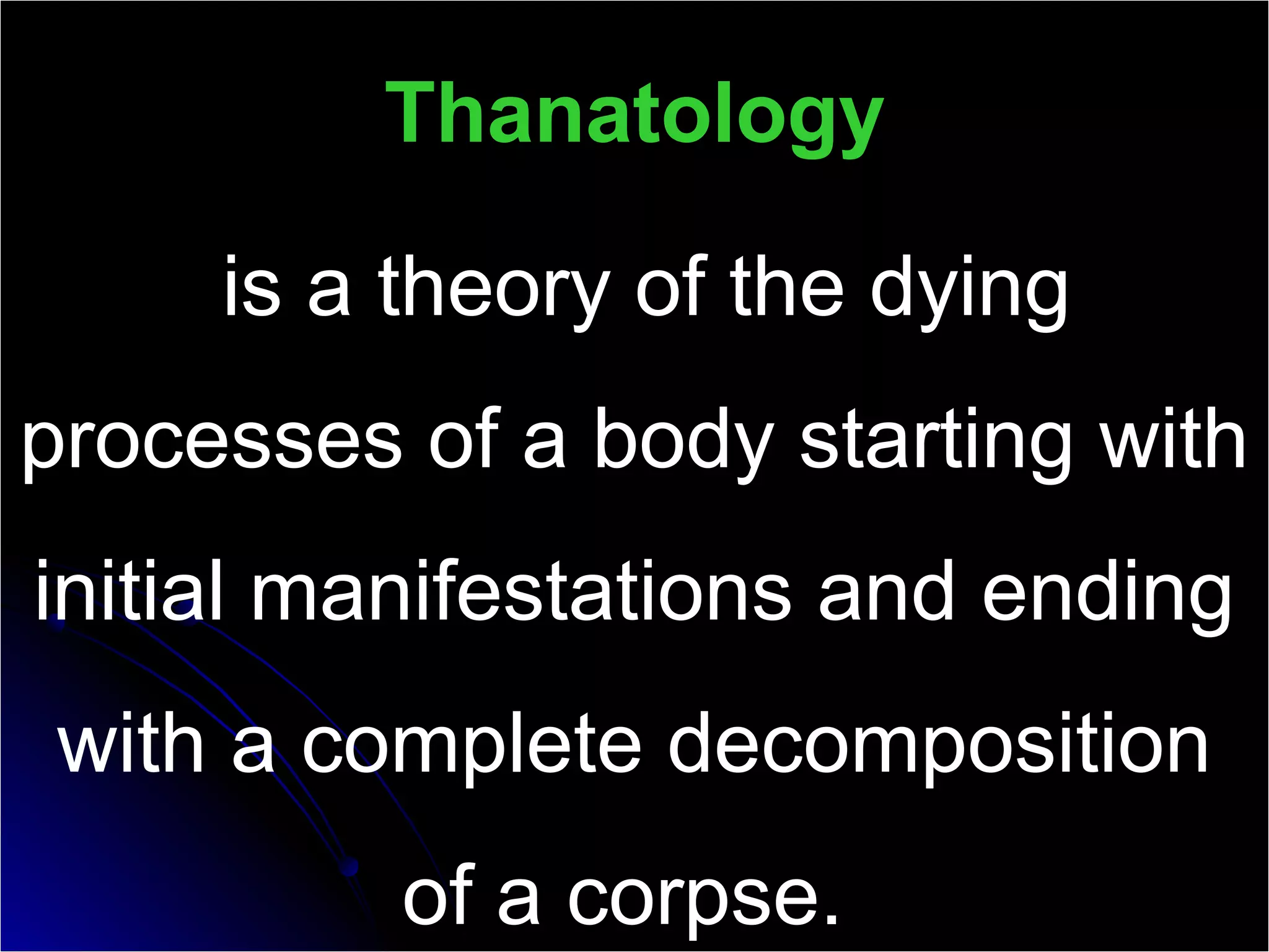 Forensic medical theory of death | PPT