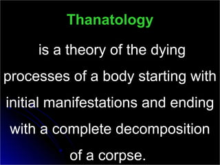 Forensic medical theory of death | PPT