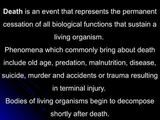 Forensic medical theory of death | PPT
