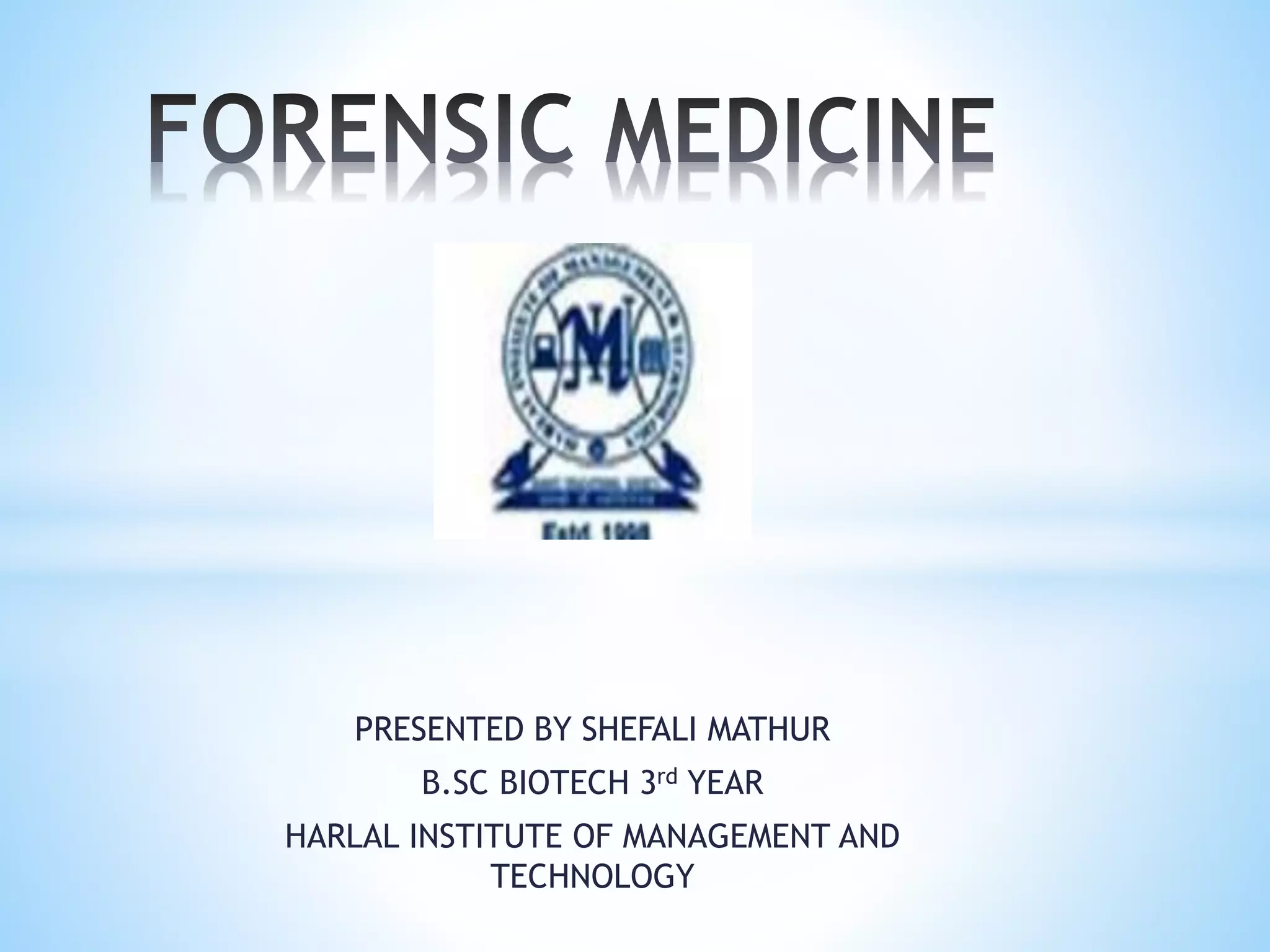 Forensic medicine | PPT
