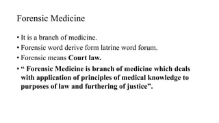 Forensic Medicine and Forensic team , Forensic Experts | PPTX