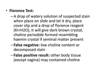 Forensic Medicine - Analysing Seminal Stains.pptx