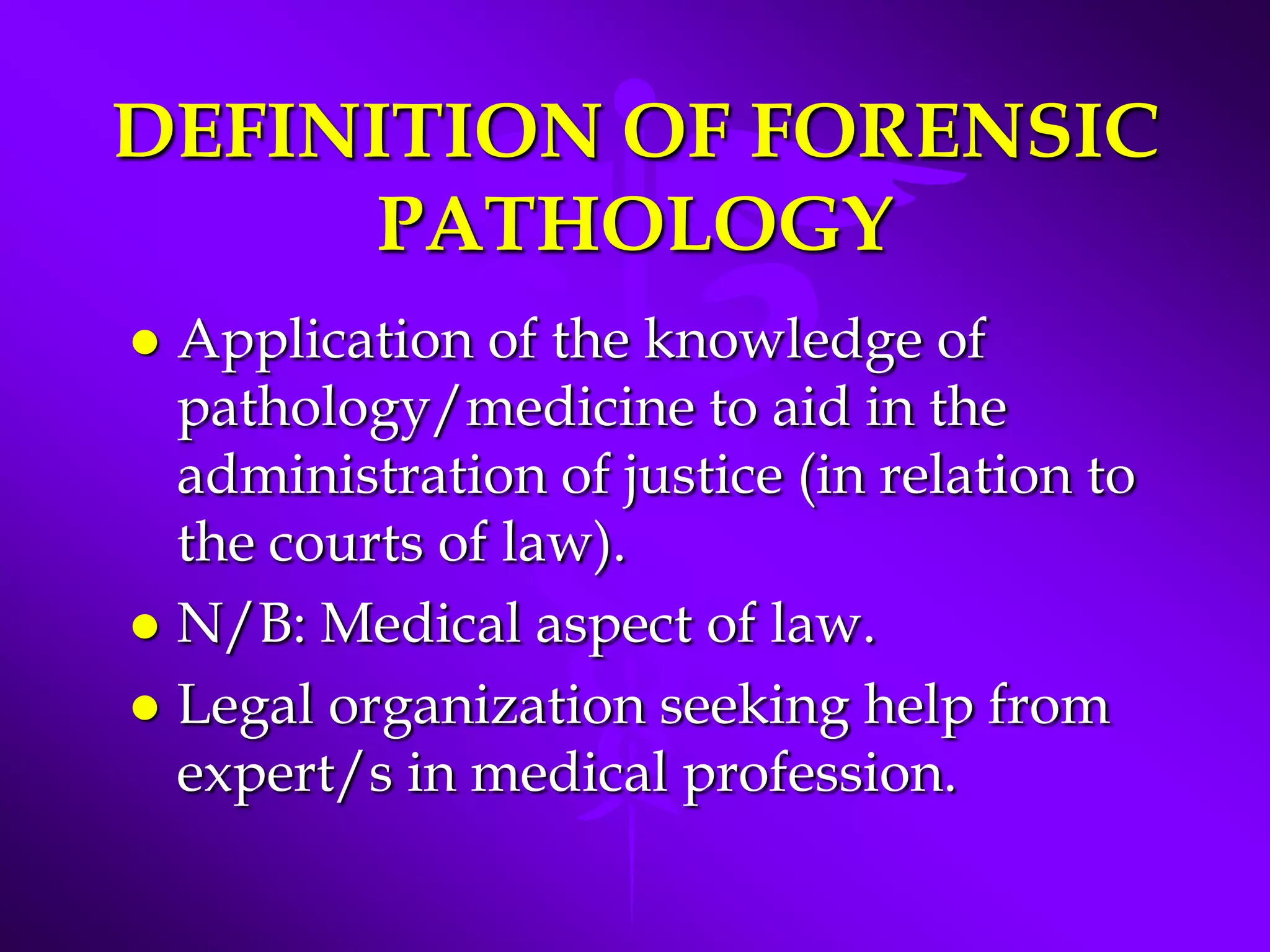 Forensic medicine (forensic pathology) | PPTX