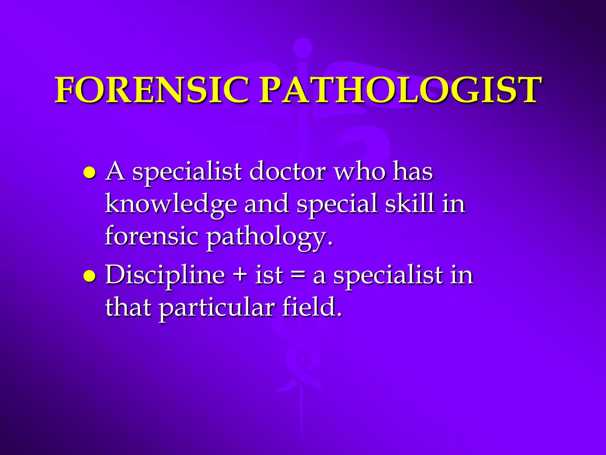 Forensic medicine (forensic pathology) | PPTX
