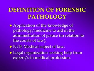 Forensic medicine (forensic pathology) | PPTX