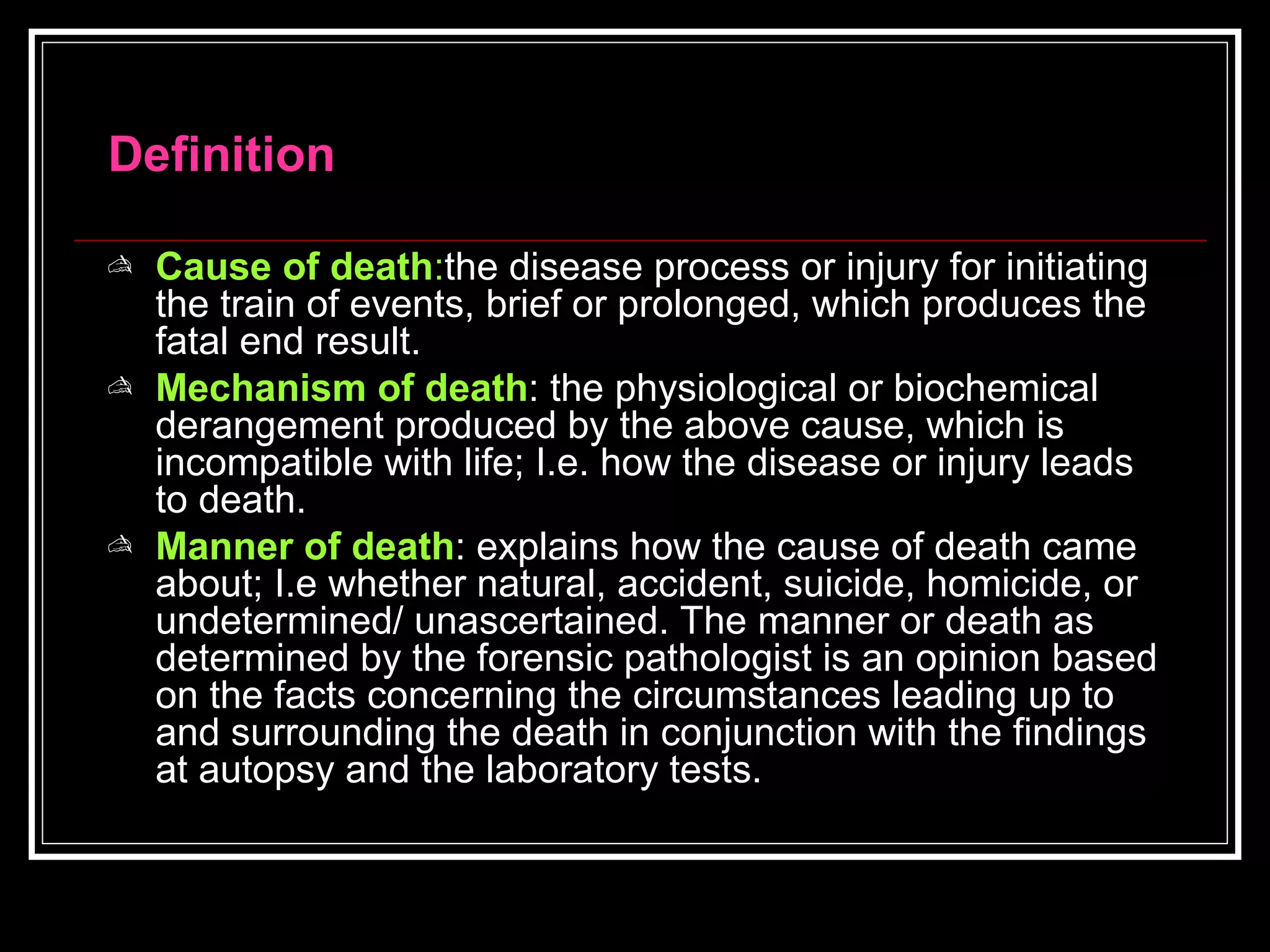 Forensic medicine the medico-legal autopsy | PPT