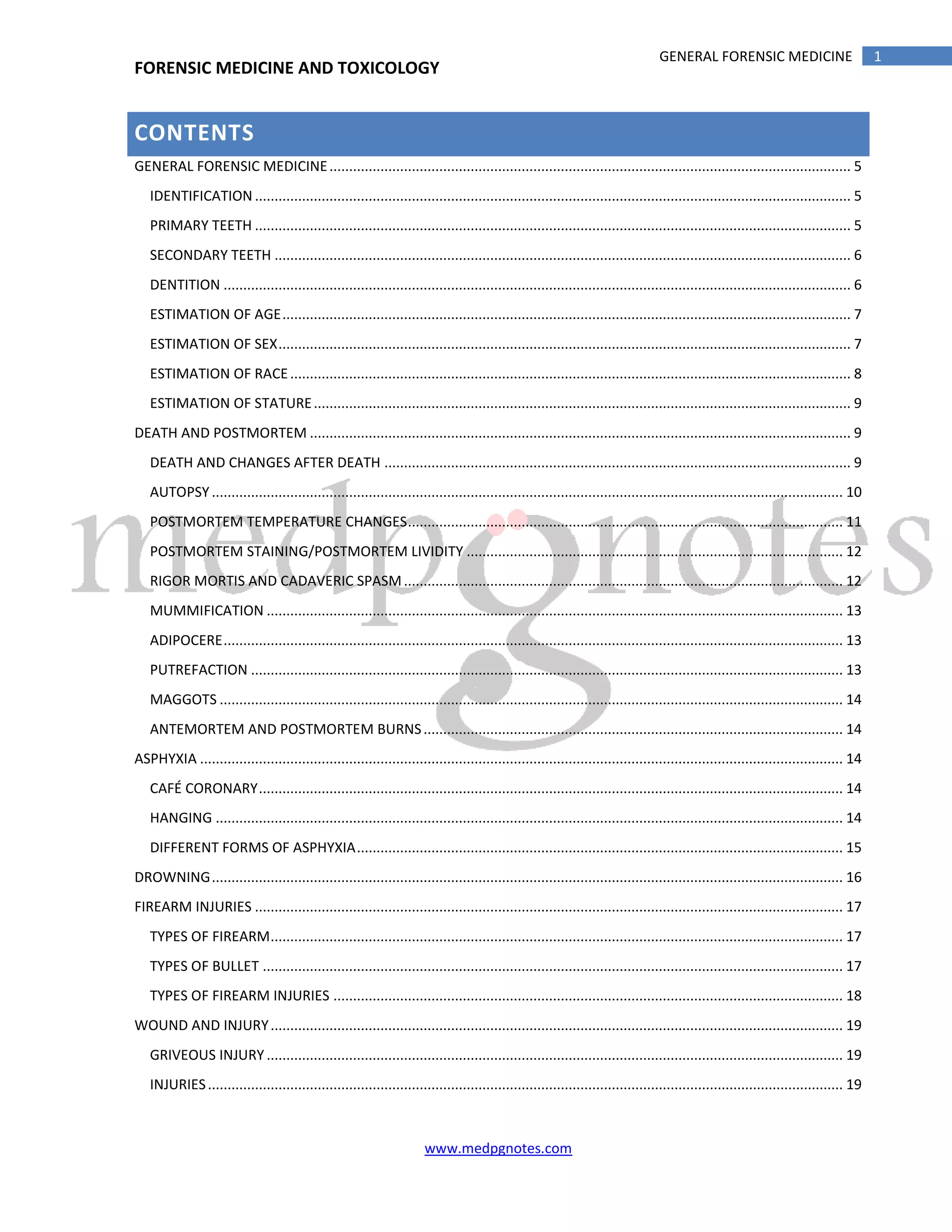 Forensic medicine and toxicology sample | PDF