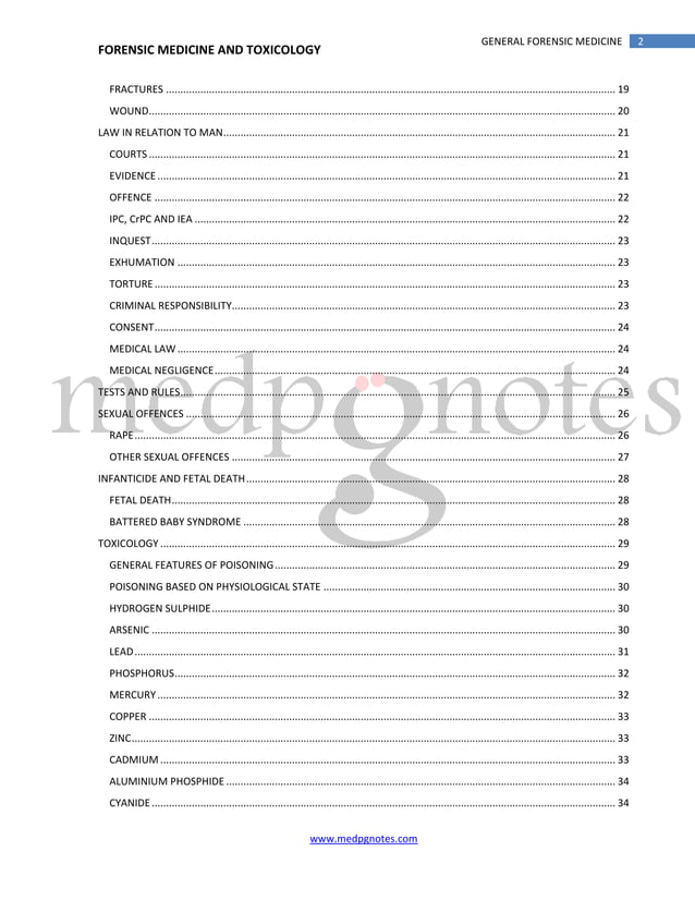 Forensic medicine and toxicology sample | PDF