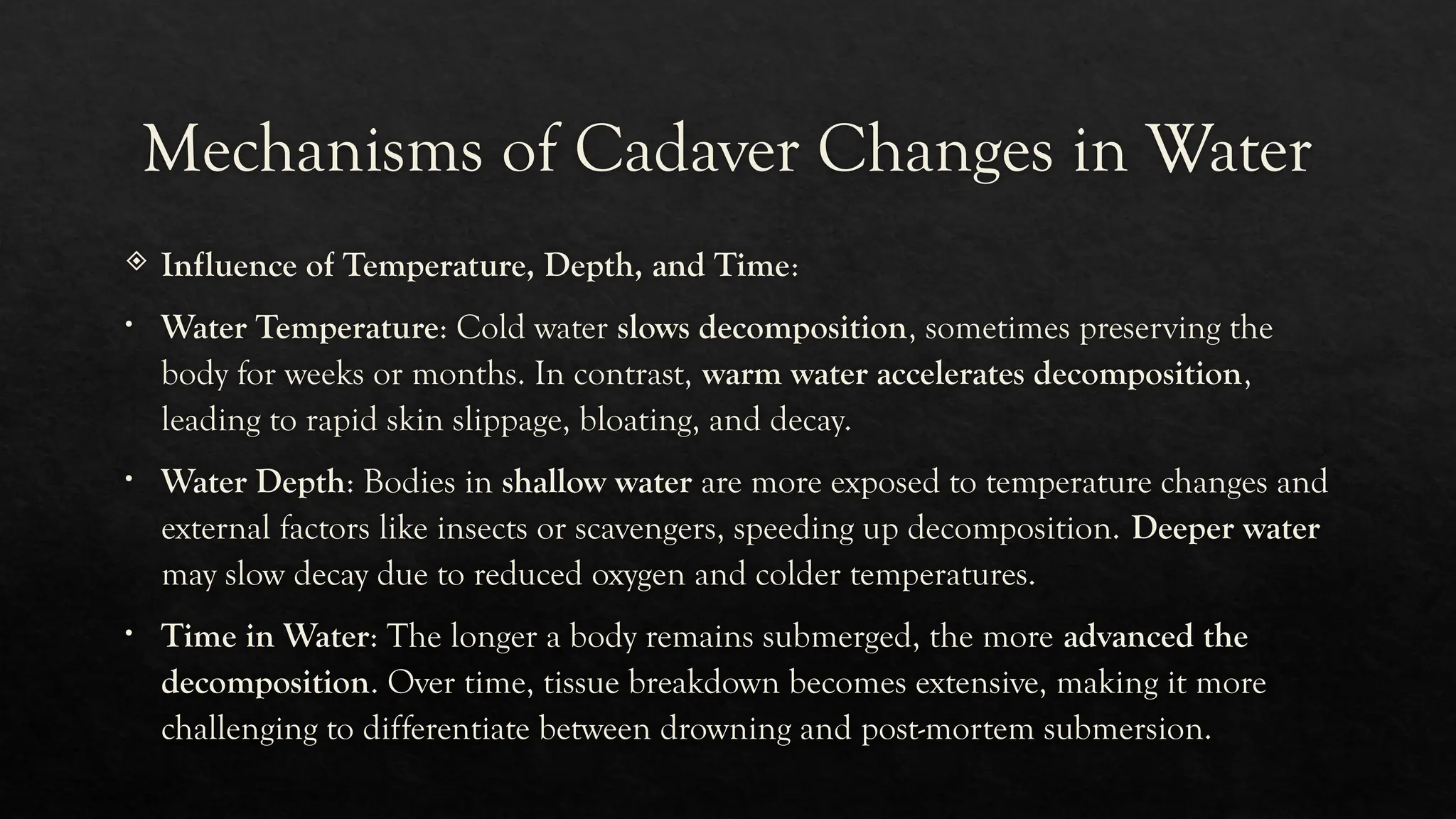 Differential diagnosis between Drowning Vs Retention of cadaver in ...