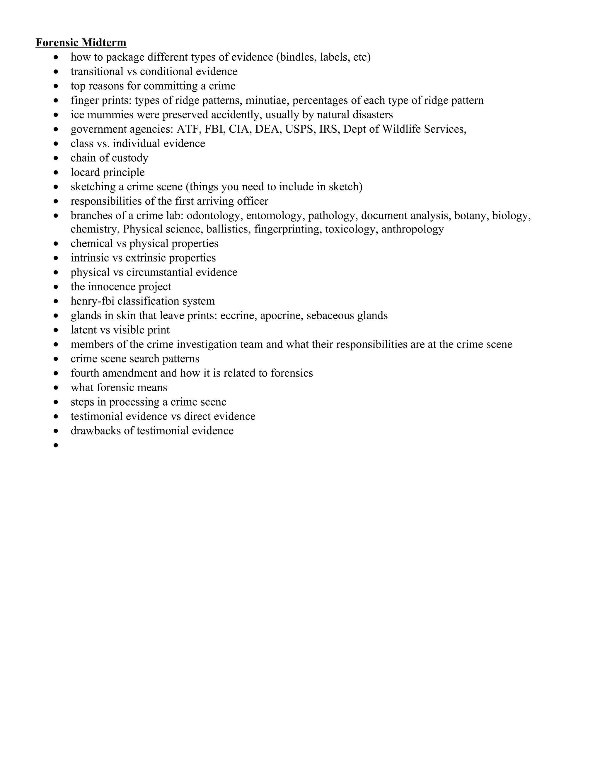 Forensic midterm review | DOC