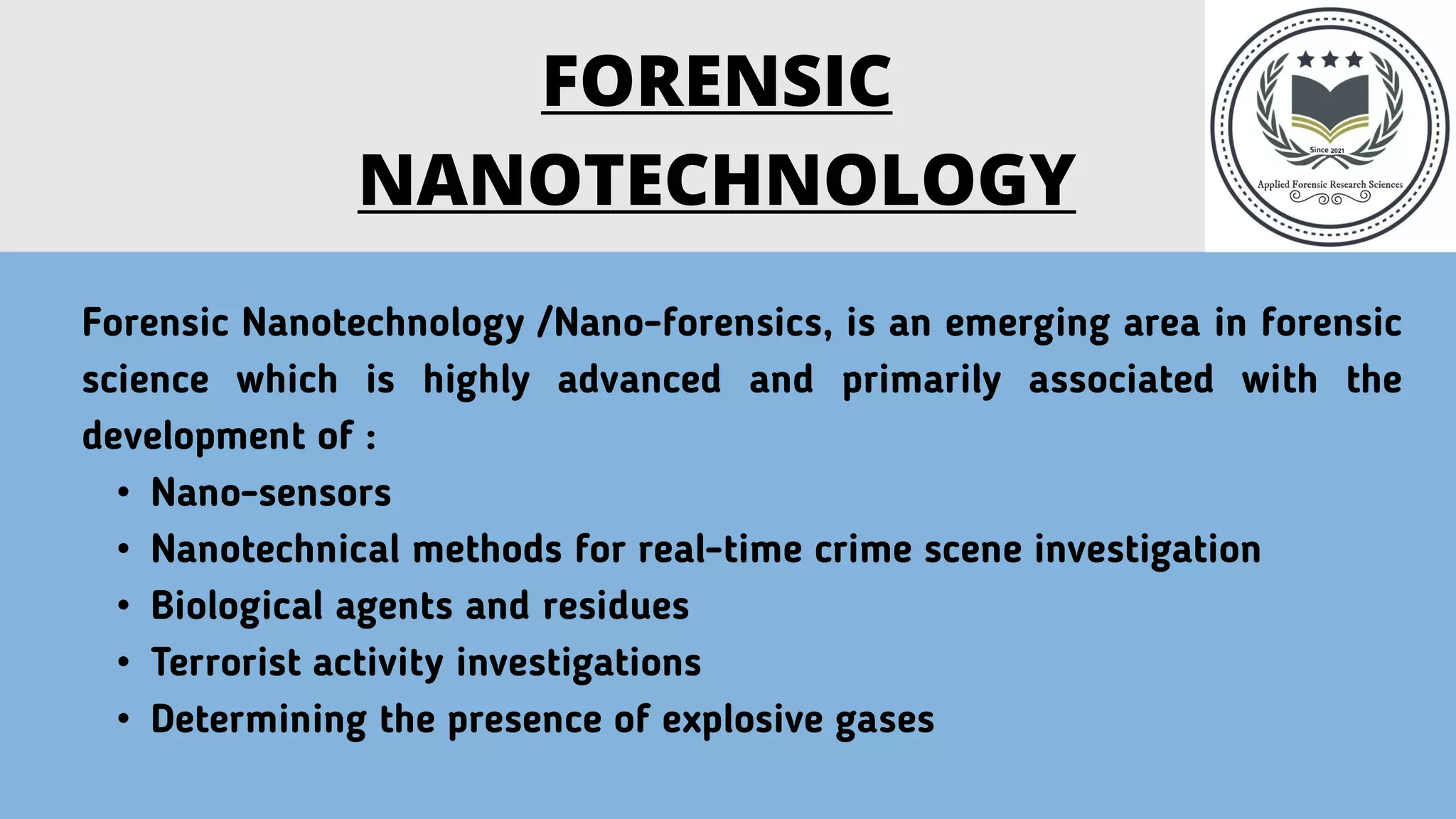 Forensic nanotechnology | PPTX