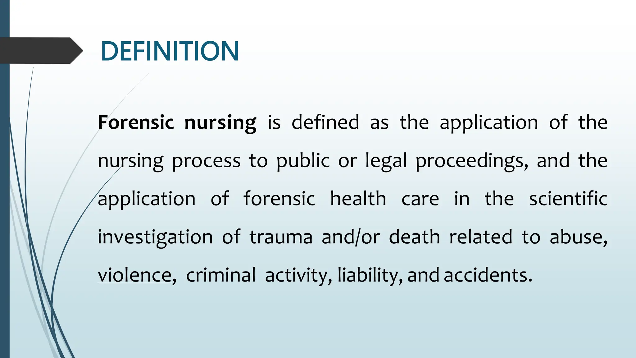 Forensic Nursing powerpoint presentation | PPTX