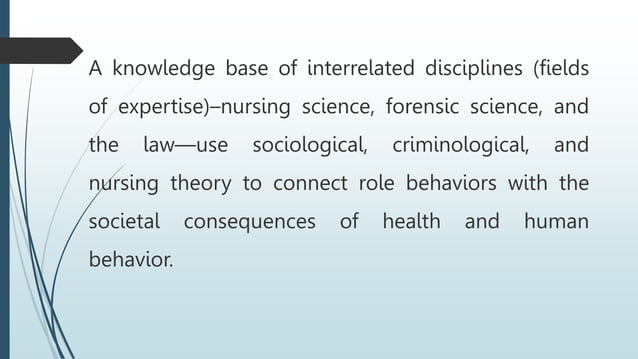 Forensic Nursing powerpoint presentation | PPTX | Injuries | Diseases ...