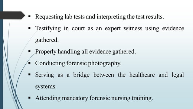 Forensic Nursing powerpoint presentation | PPTX | Injuries | Diseases ...