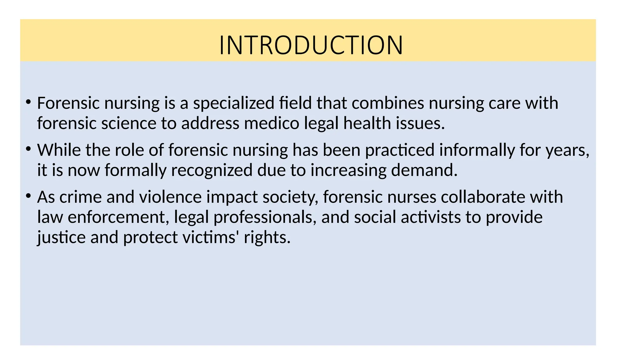 Introduction to Forensic Nursing for 5th semester BSc Nursing | PPTX