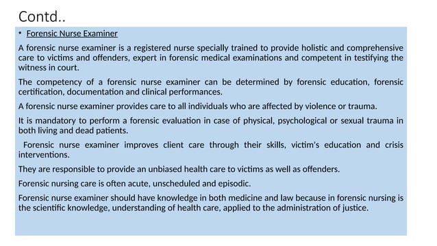Introduction to Forensic Nursing for 5th semester BSc Nursing | PPTX