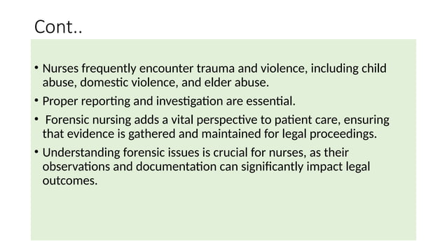 Introduction to Forensic Nursing for 5th semester BSc Nursing | PPTX