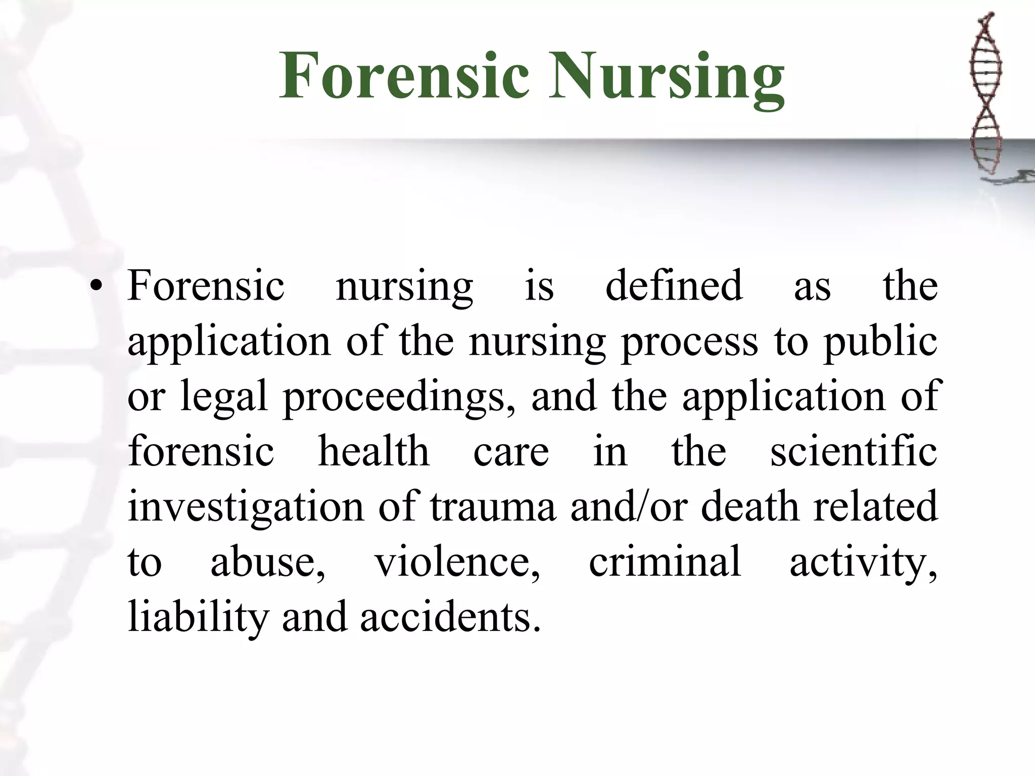 Forensic nursing ppt | PDF