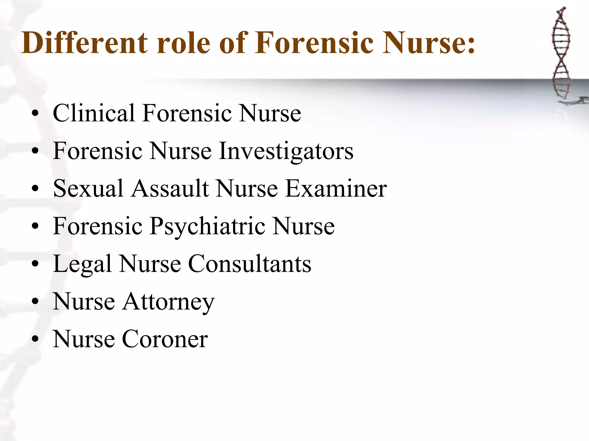 Forensic nursing ppt | PDF