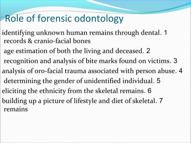 Forensic odontology | PPT