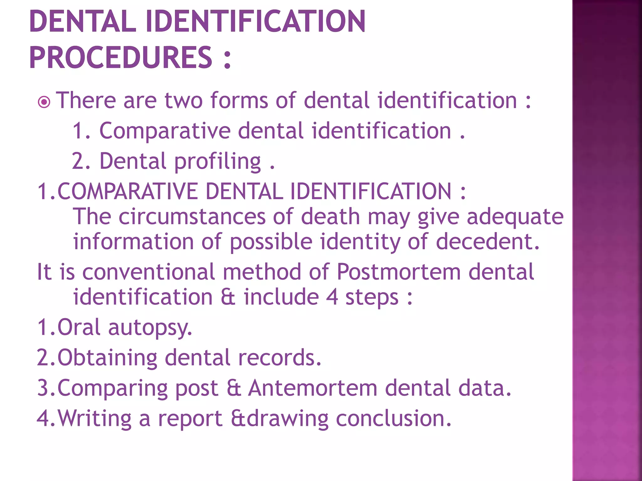 Forensic odontology | PPTX | Dental Health | Diseases and Conditions