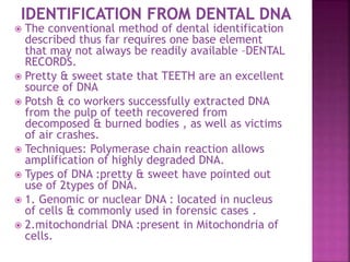 Forensic odontology | PPTX | Dental Health | Diseases and Conditions