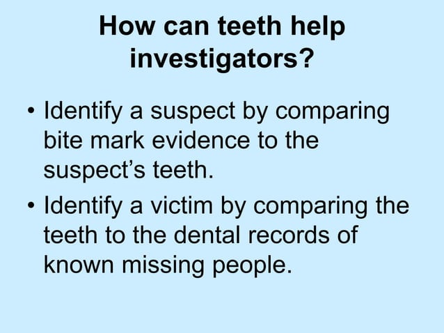 FORENSIC ODONTOLOGY for personal identification | PPT