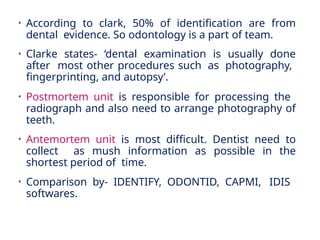 Forensic Odontology ROLE IN ORAL PATHOLOGY | PPTX