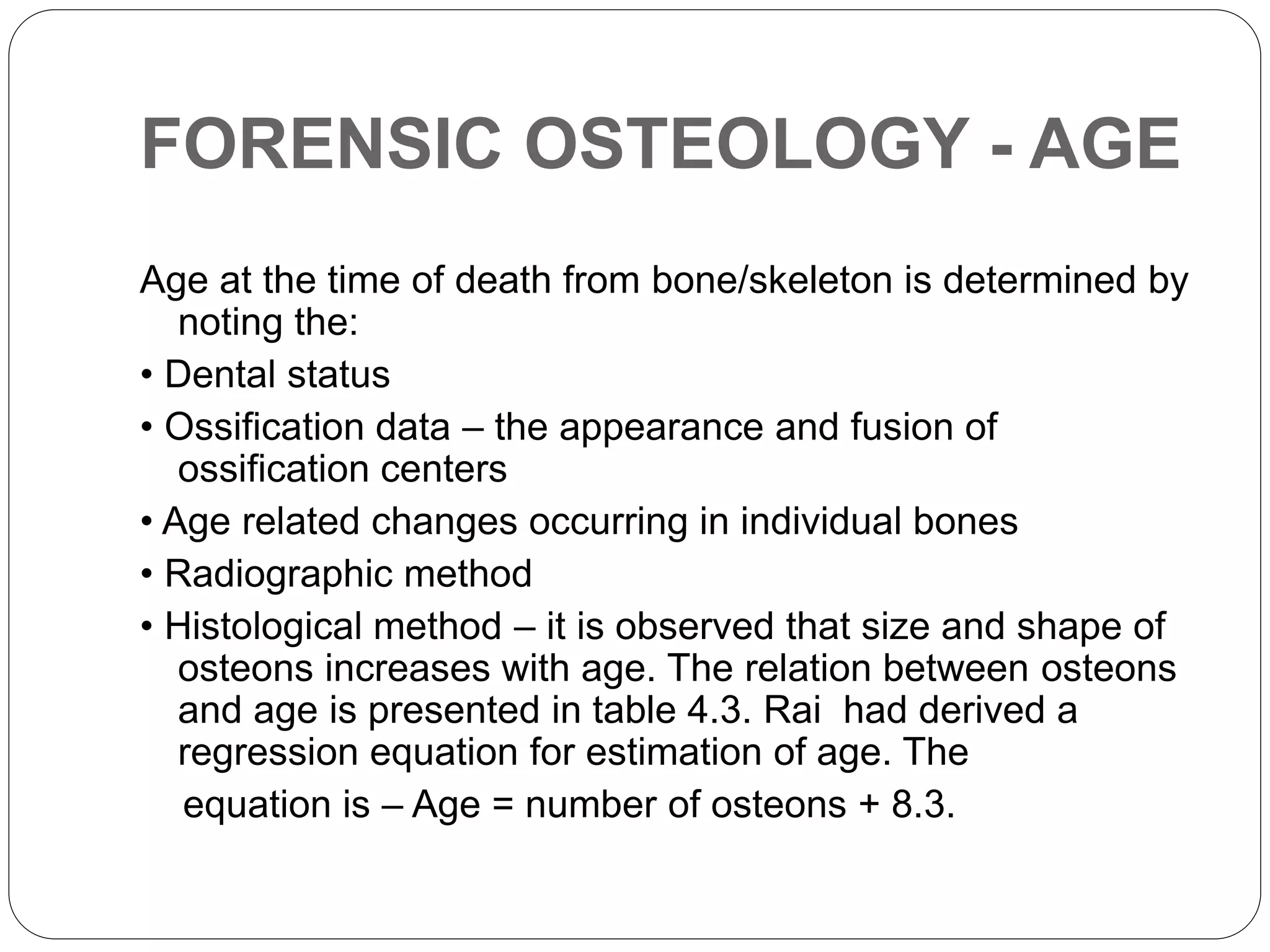 Forensic osteology | PPTX