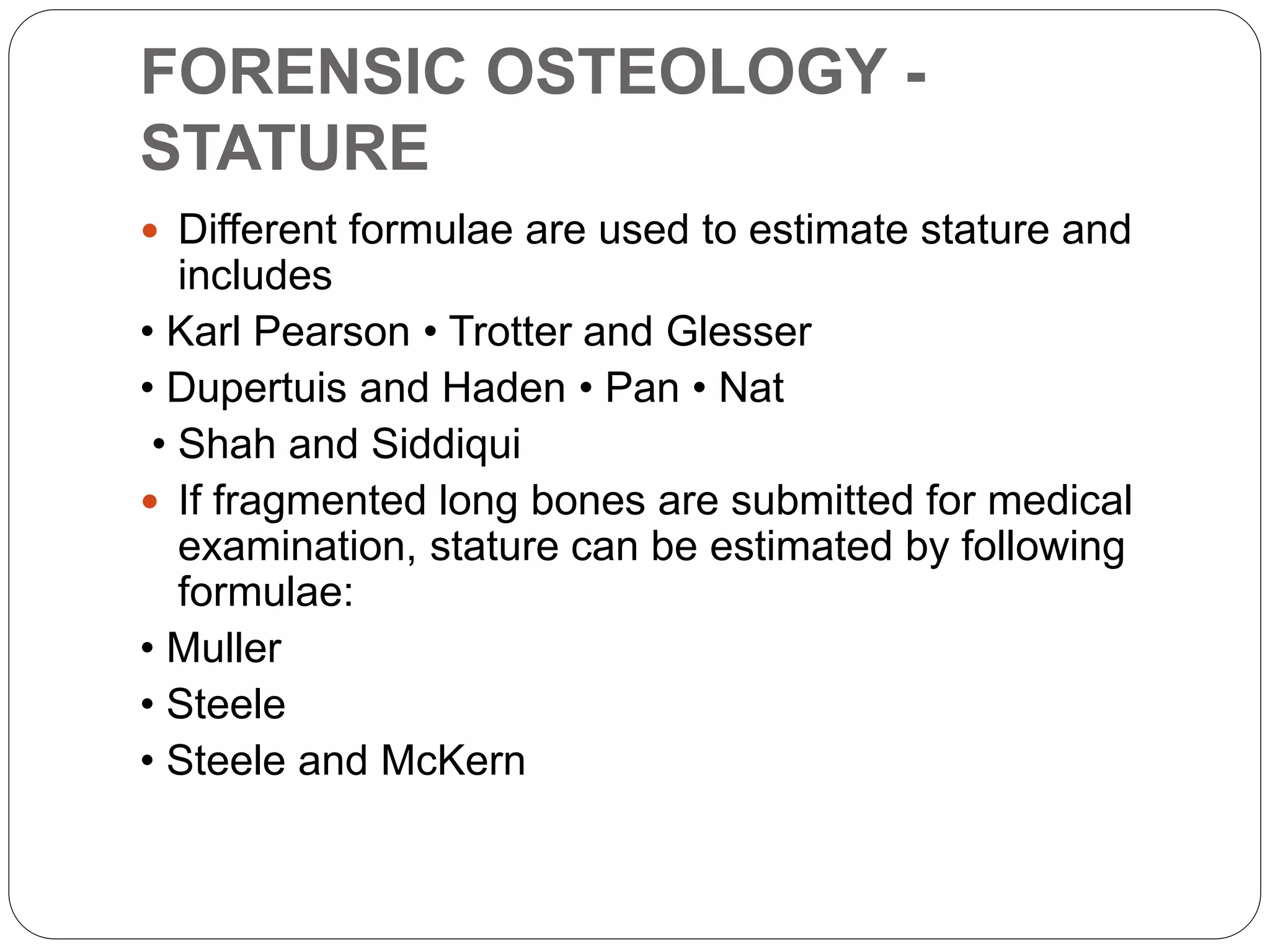 Forensic osteology | PPTX