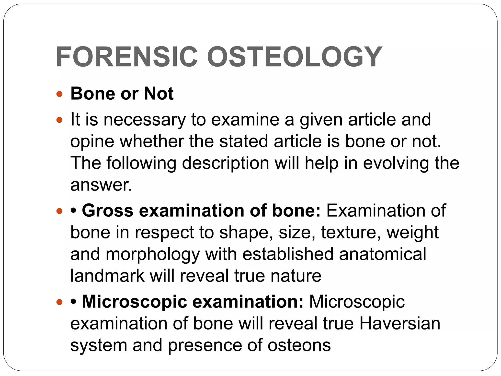 Forensic osteology | PPTX