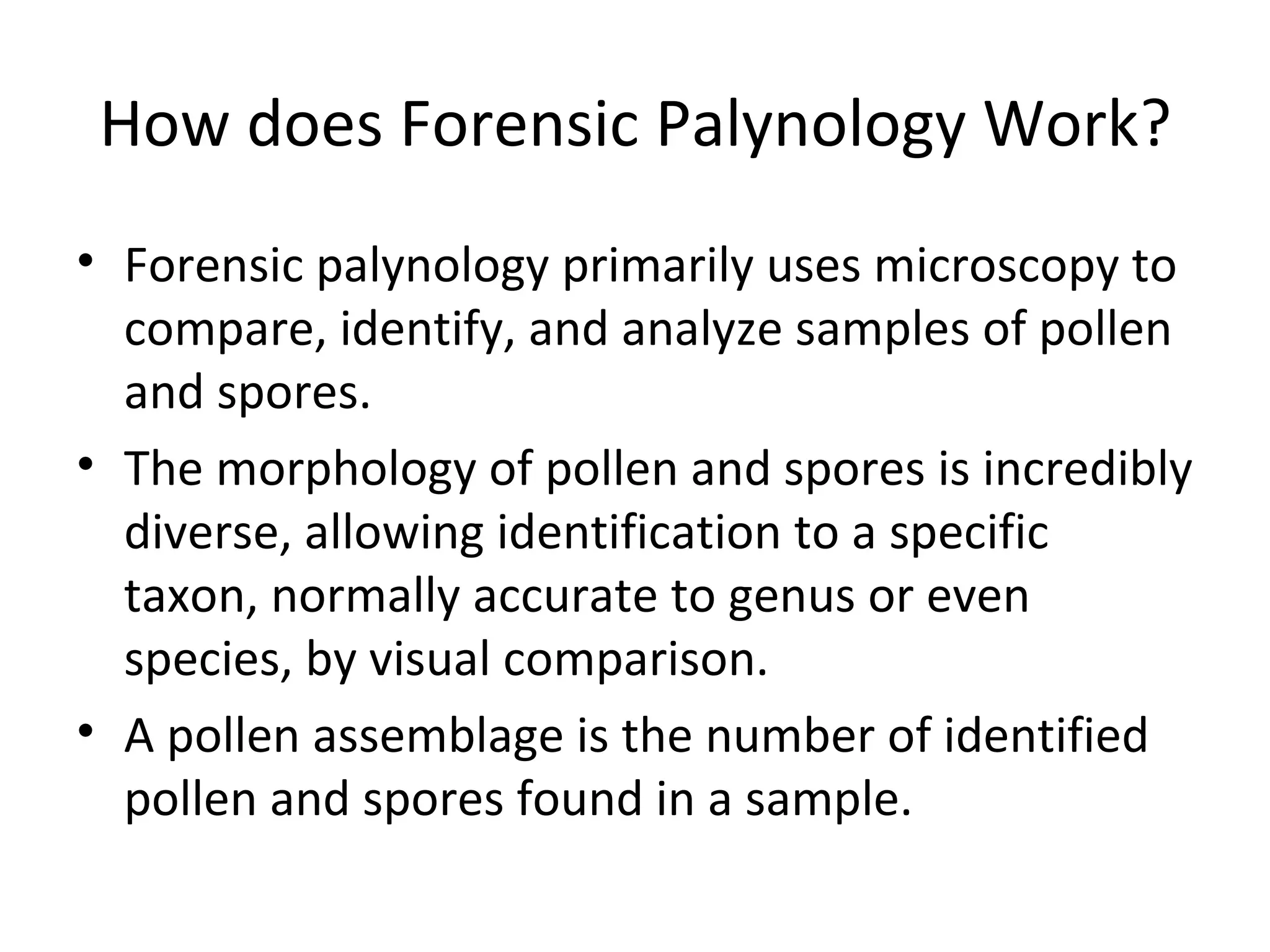 Forensic palynology | PPT