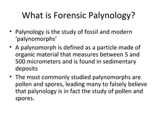 Forensic palynology | PPT
