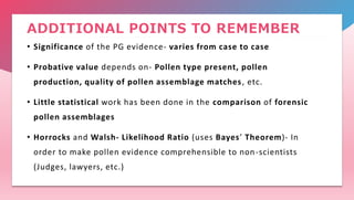 Forensic Palynology: Pollen Grains | PPTX