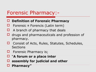 Forensic pharmacy (pharmaceutical jurisprudence) | PPT