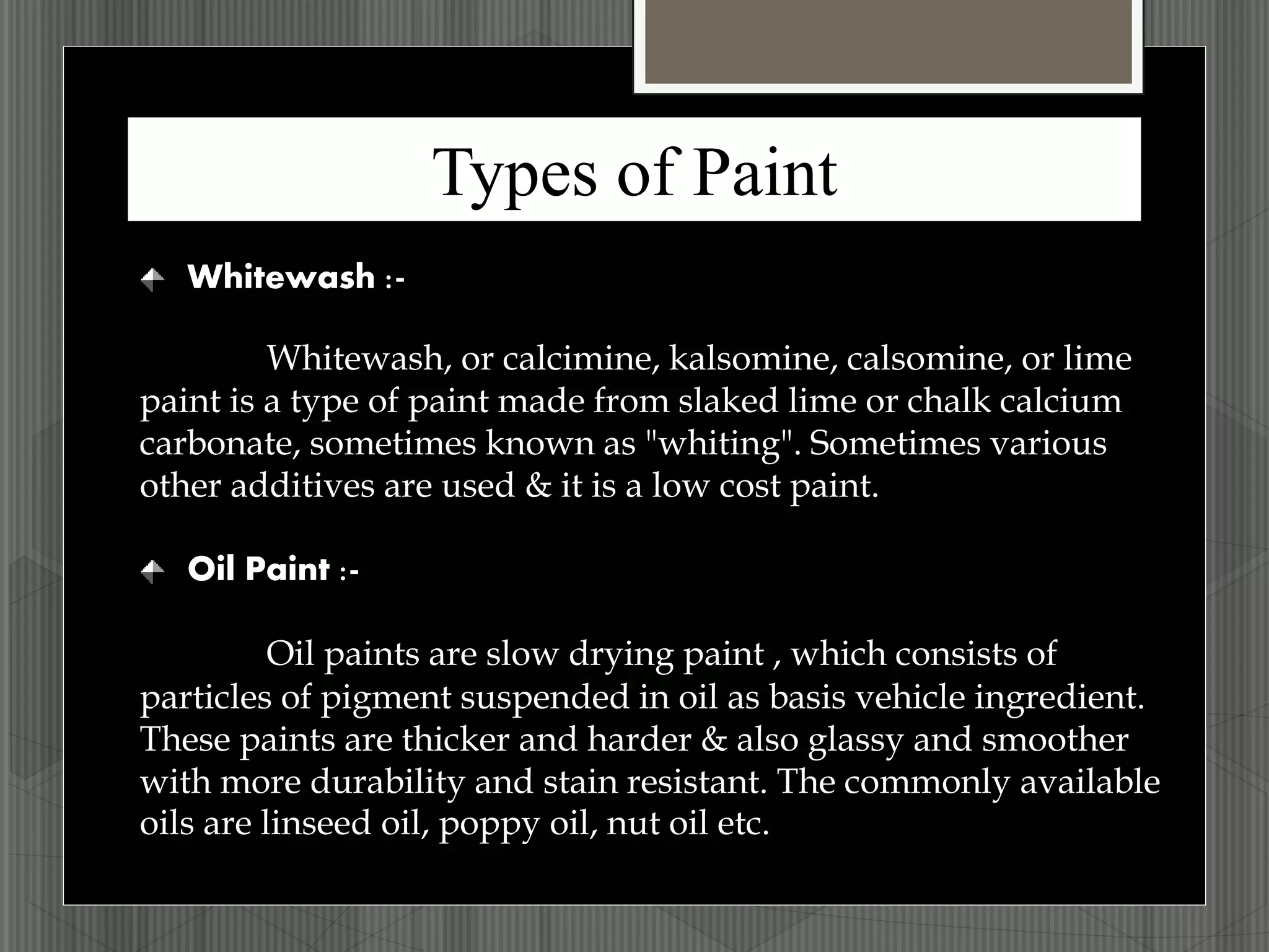 Paint Composition and its types by G S Shaktawat | PPTX