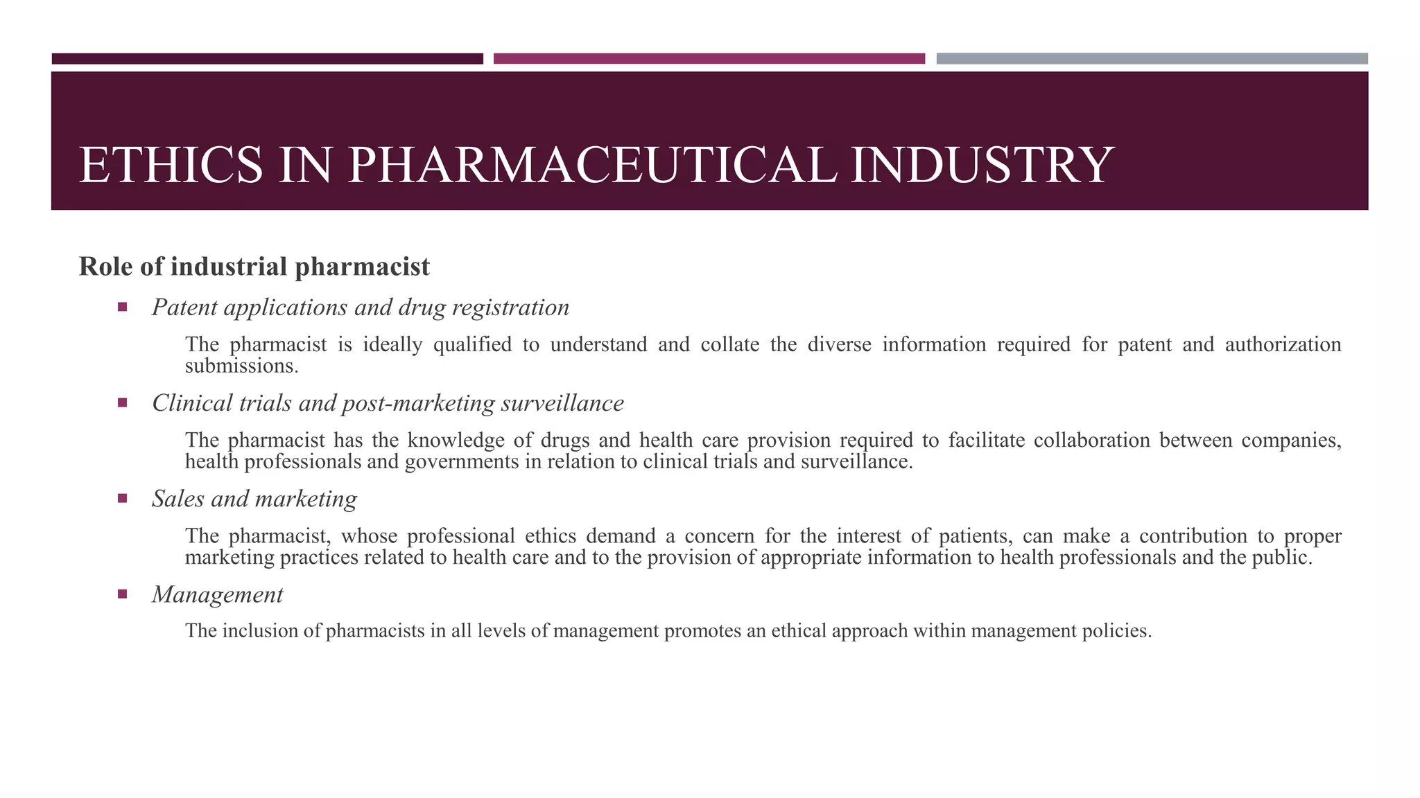 Ethics in pharma industry | PPTX