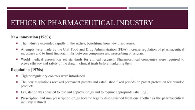 Ethics in pharma industry | PPTX
