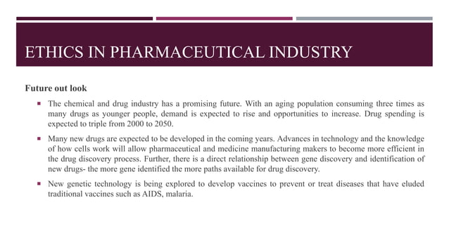 Ethics in pharma industry | PPTX