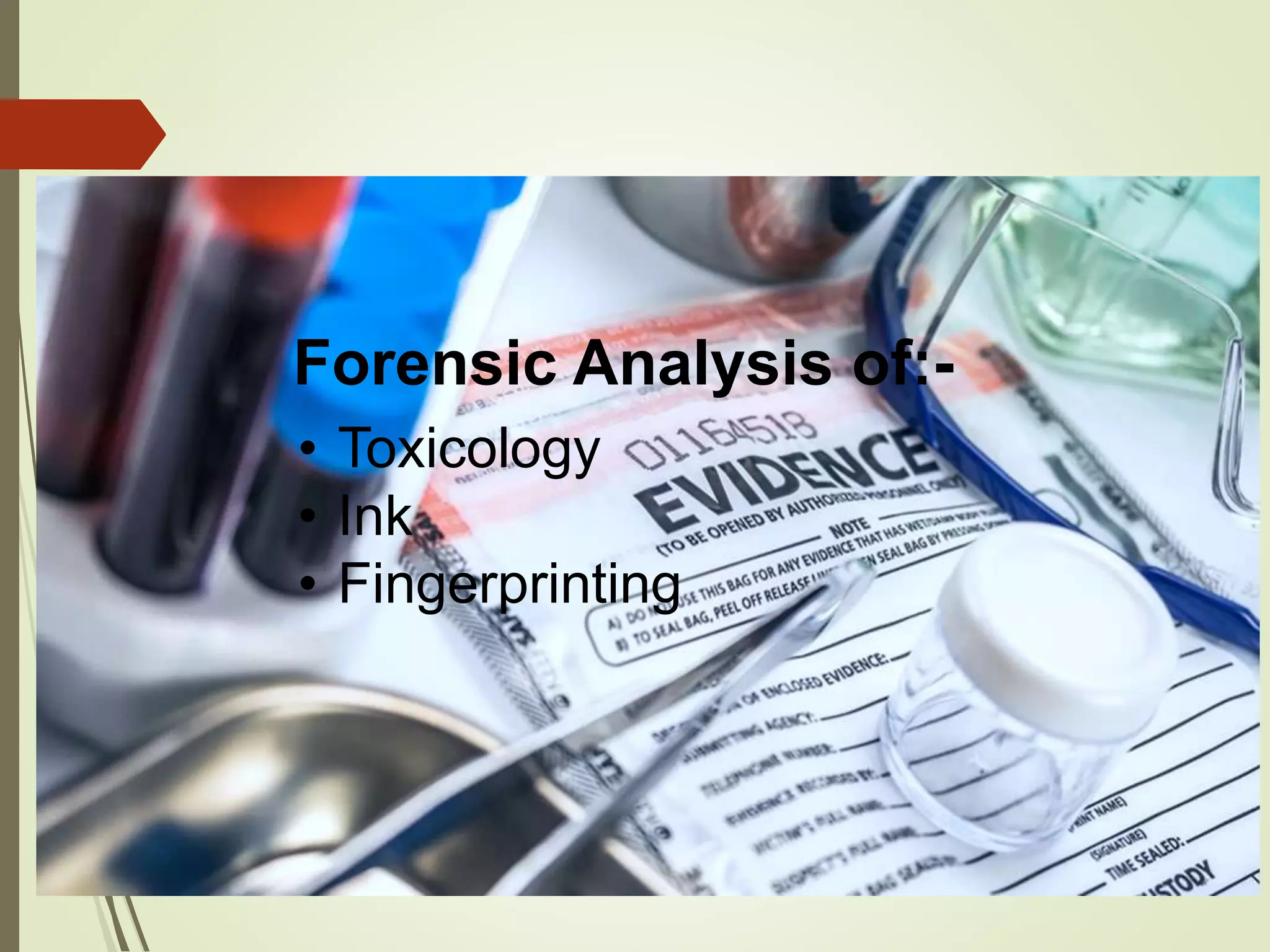 Role of Chemistry in Forensic Analysis | PPTX