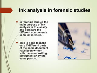 Role of Chemistry in Forensic Analysis | PPT
