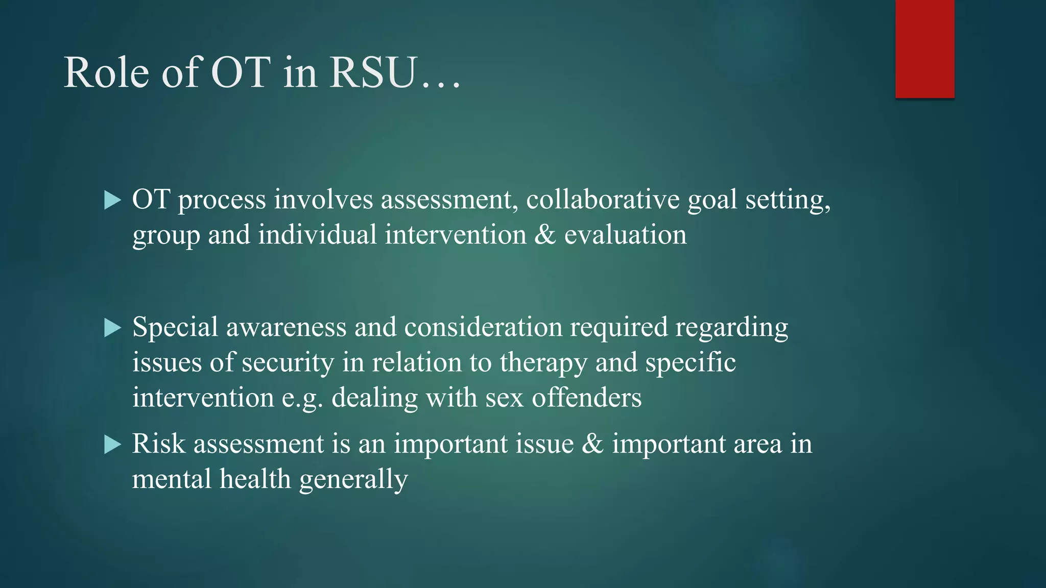 Forensic Psychiatry in Occupational Therapy | PPTX