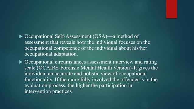 Forensic Psychiatry in Occupational Therapy | PPTX